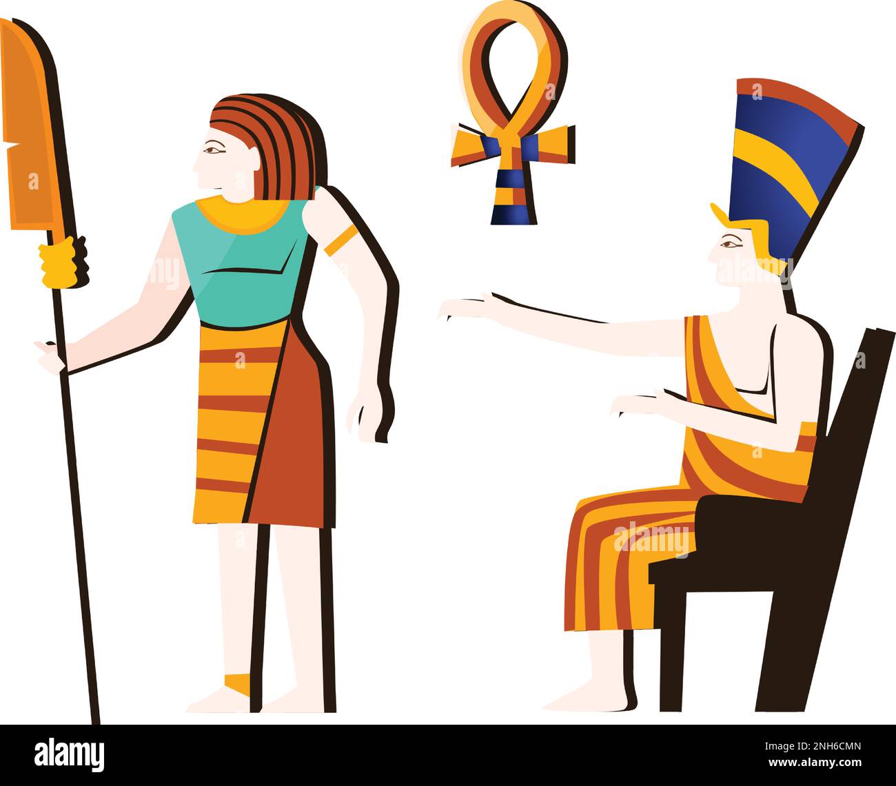 Pharaoh Sitting On Throne