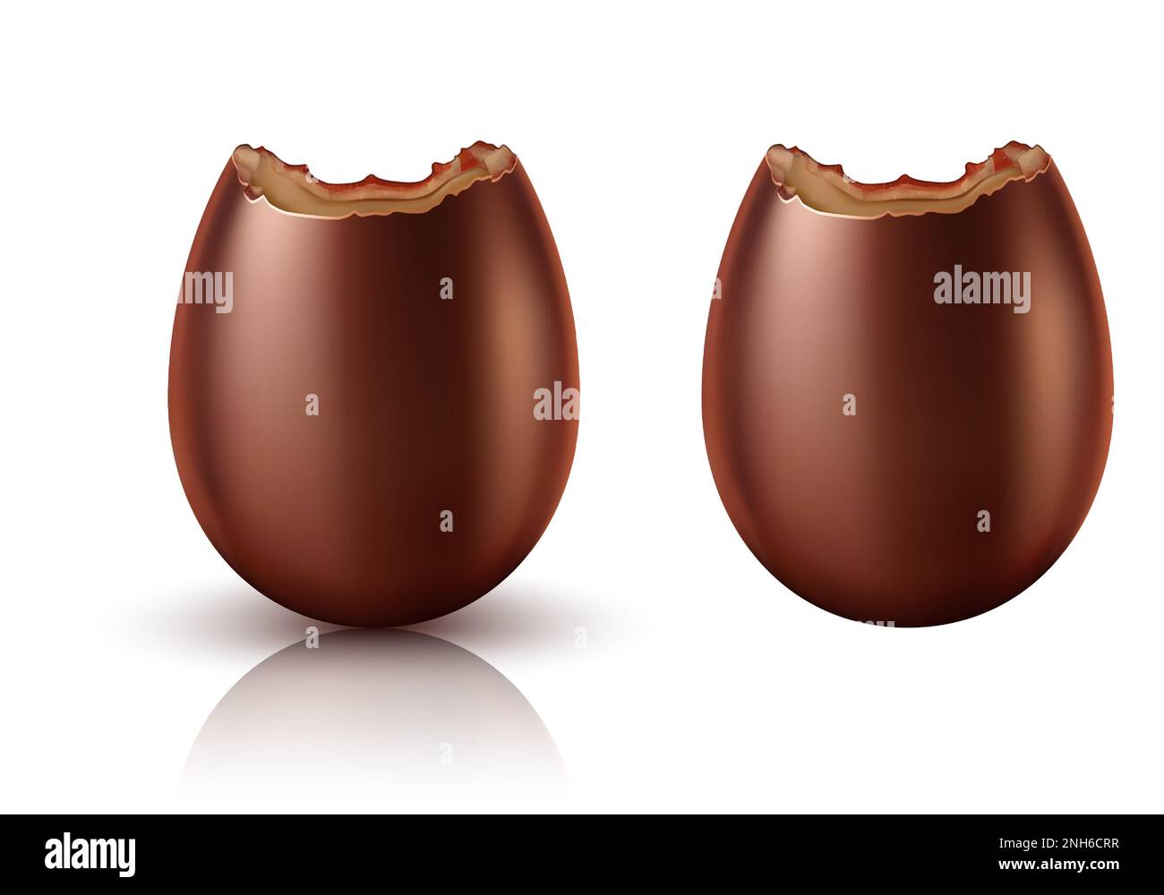 Chocolate egg bitten realistic vector illustration. Easter chocolate ... Chocolate egg bitten realistic vector illustration. Easter chocolate ...