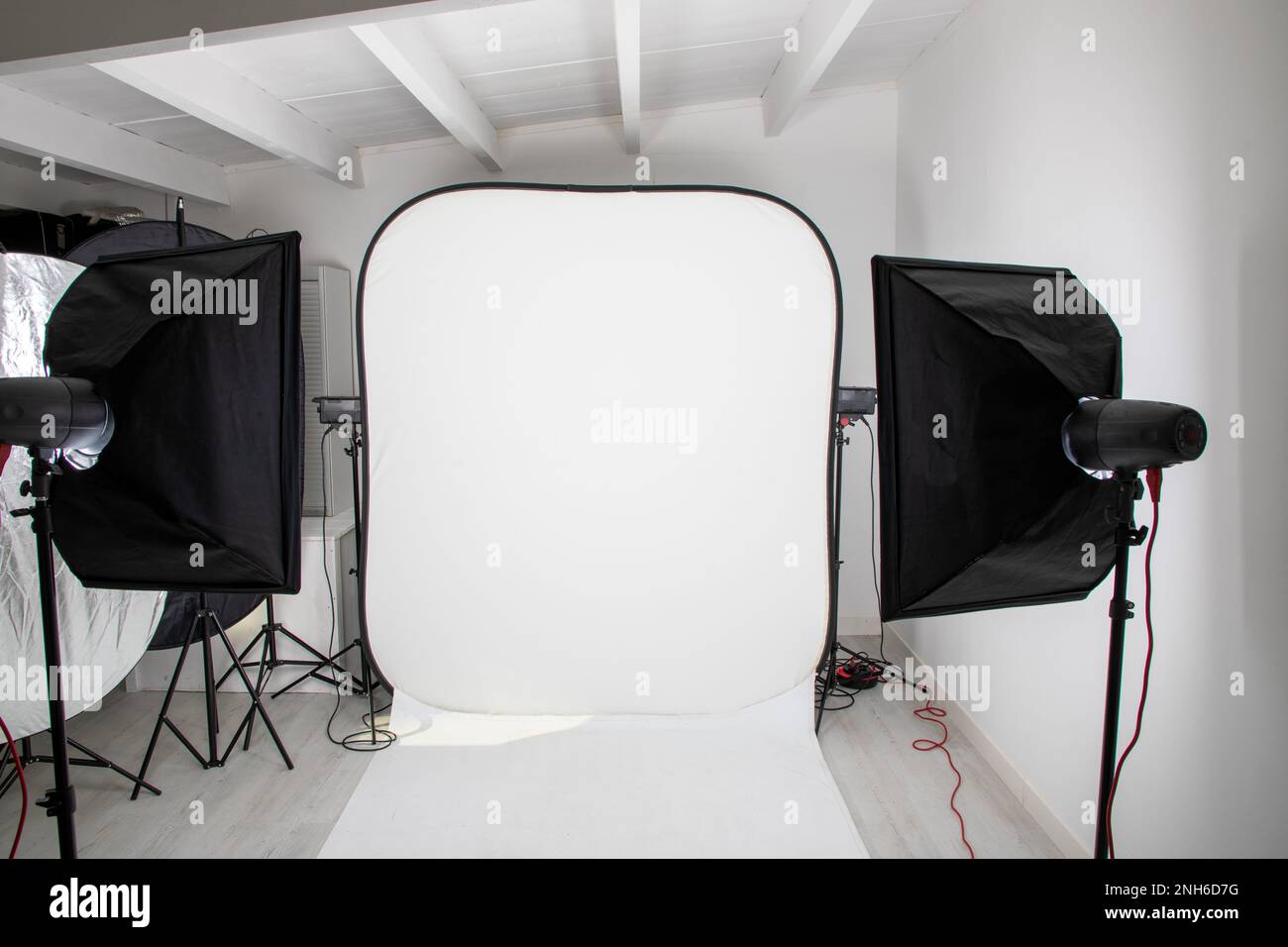 studio photo Interior of modern white room with professional equipment ...