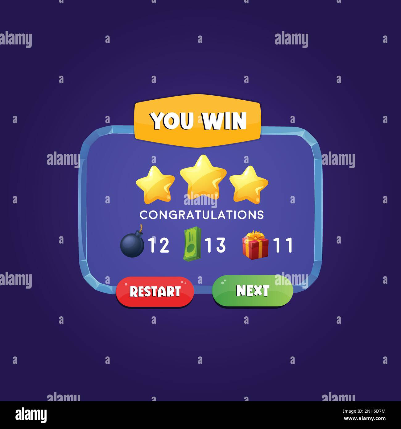 You won option menu. UI kit collection buttons for mobile development ...