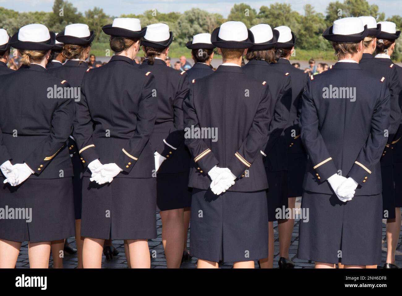 Military girls cadets in uniform marching in parade Stock Photo - Alamy