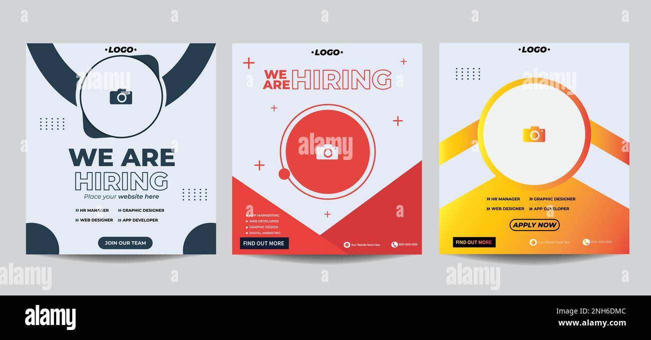 We are hiring for a Job advertisement social media template design Stock Vector Image & Art - Alamy