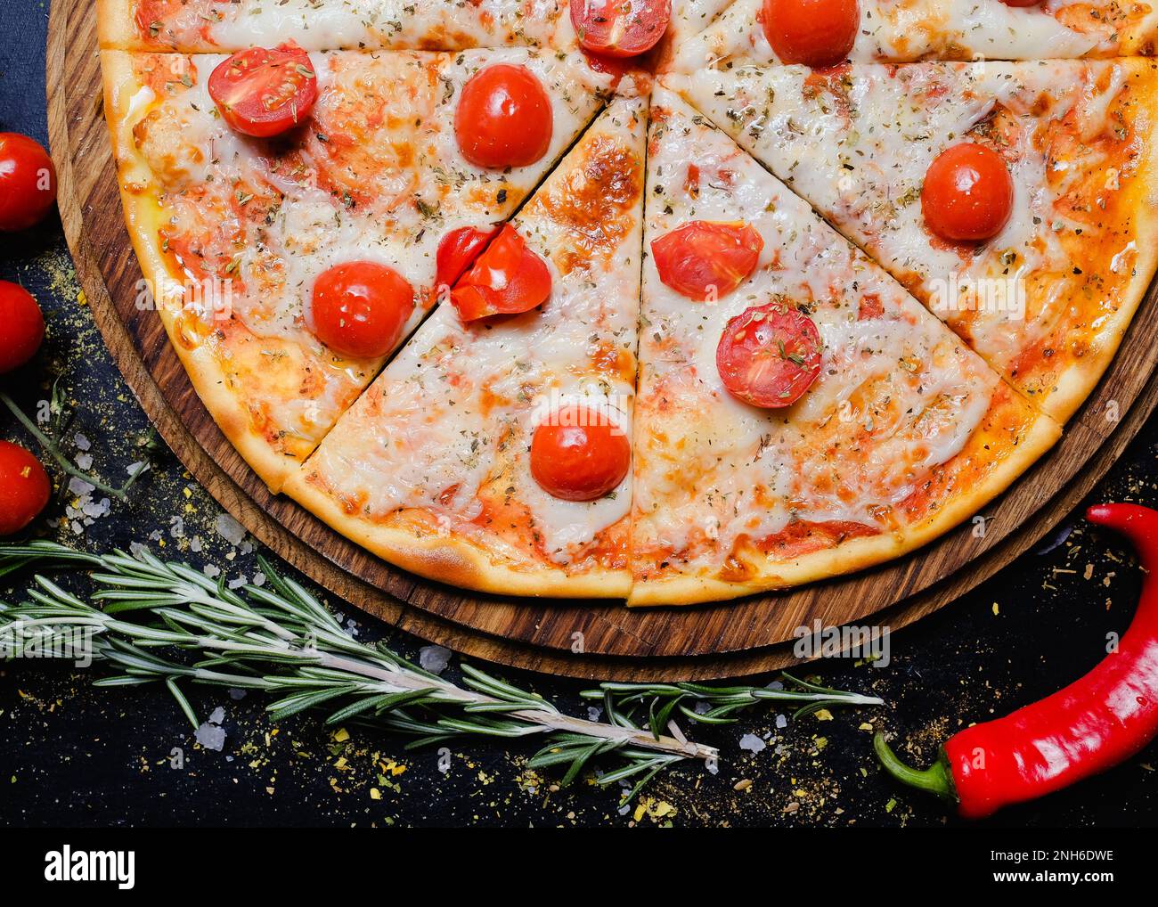 traditional italian food pizza cheese tomato Stock Photo - Alamy