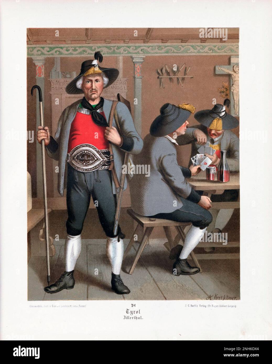 German folk costume. Tyrol (historical region in the Alps - in Northern ...