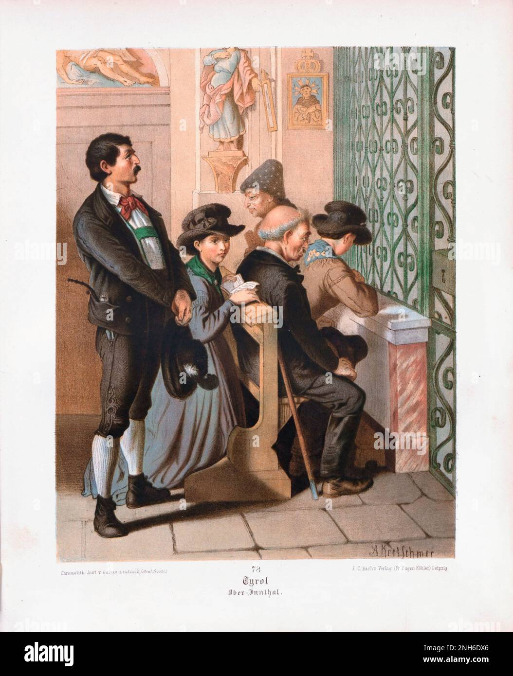 German folk costume. Tyrol (historical region in the Alps - in Northern ...