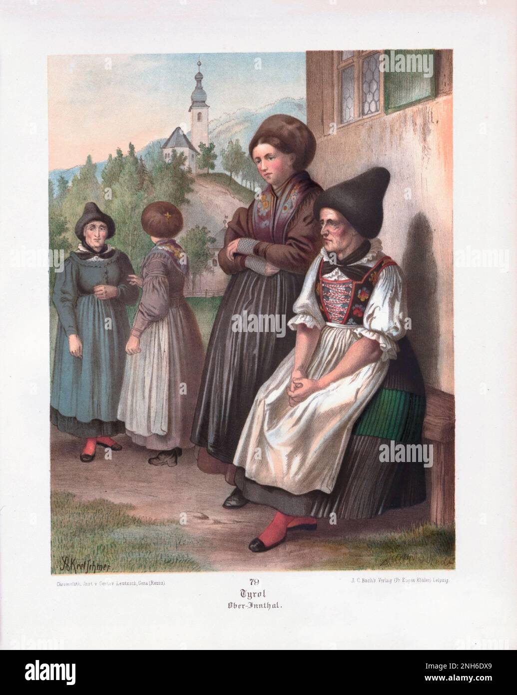 German folk costume. Tyrol (historical region in the Alps - in Northern ...