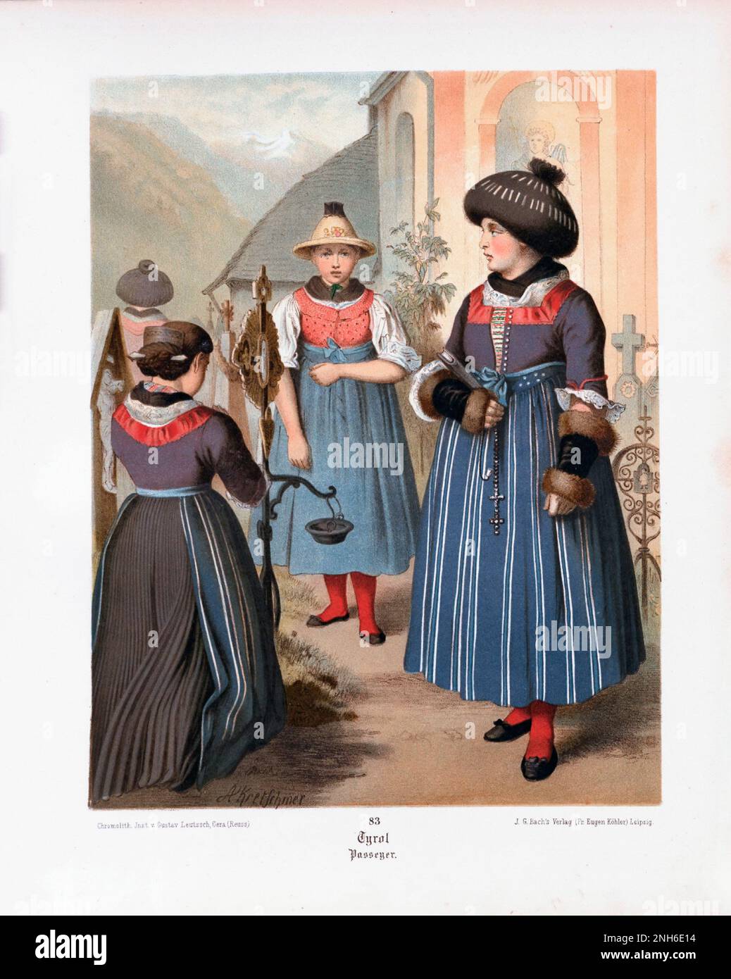 German folk costume. Tyrol (historical region in the Alps - in Northern ...