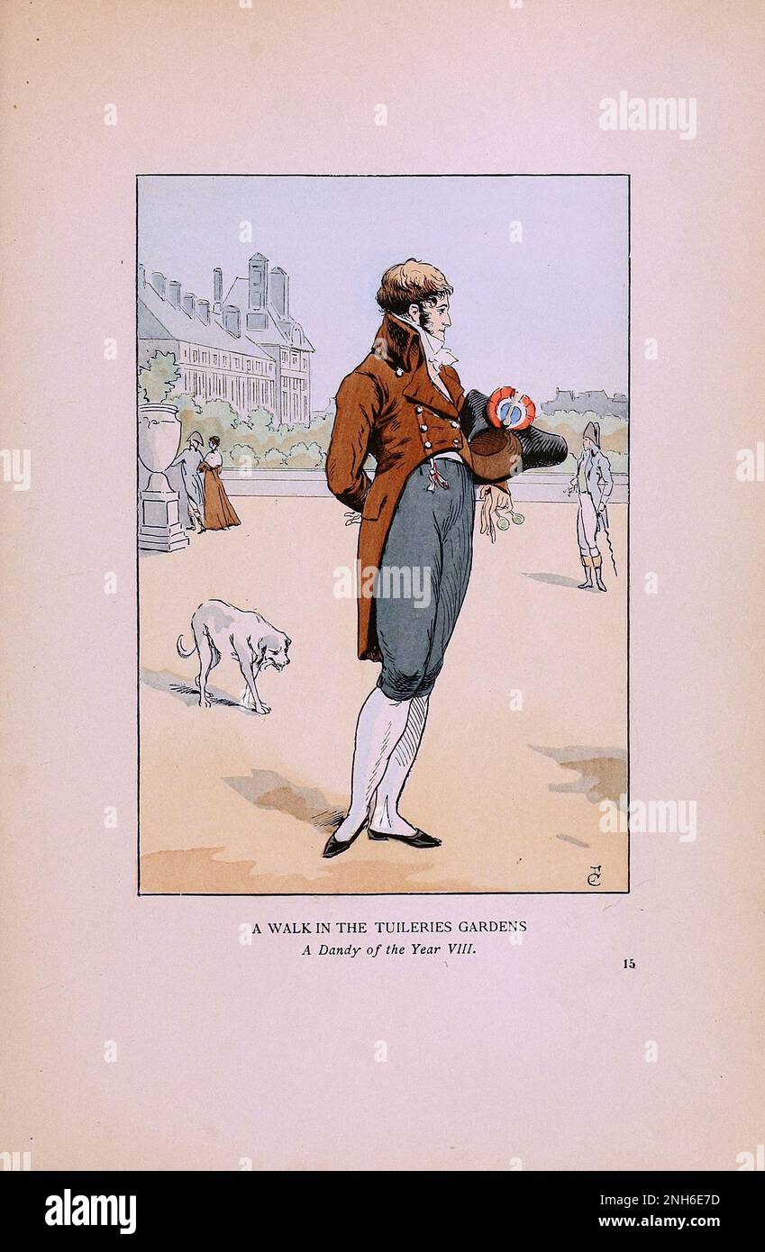 Vintage fashion in Paris. A Walk in the Tuileries Gardens. A Dandy of ...