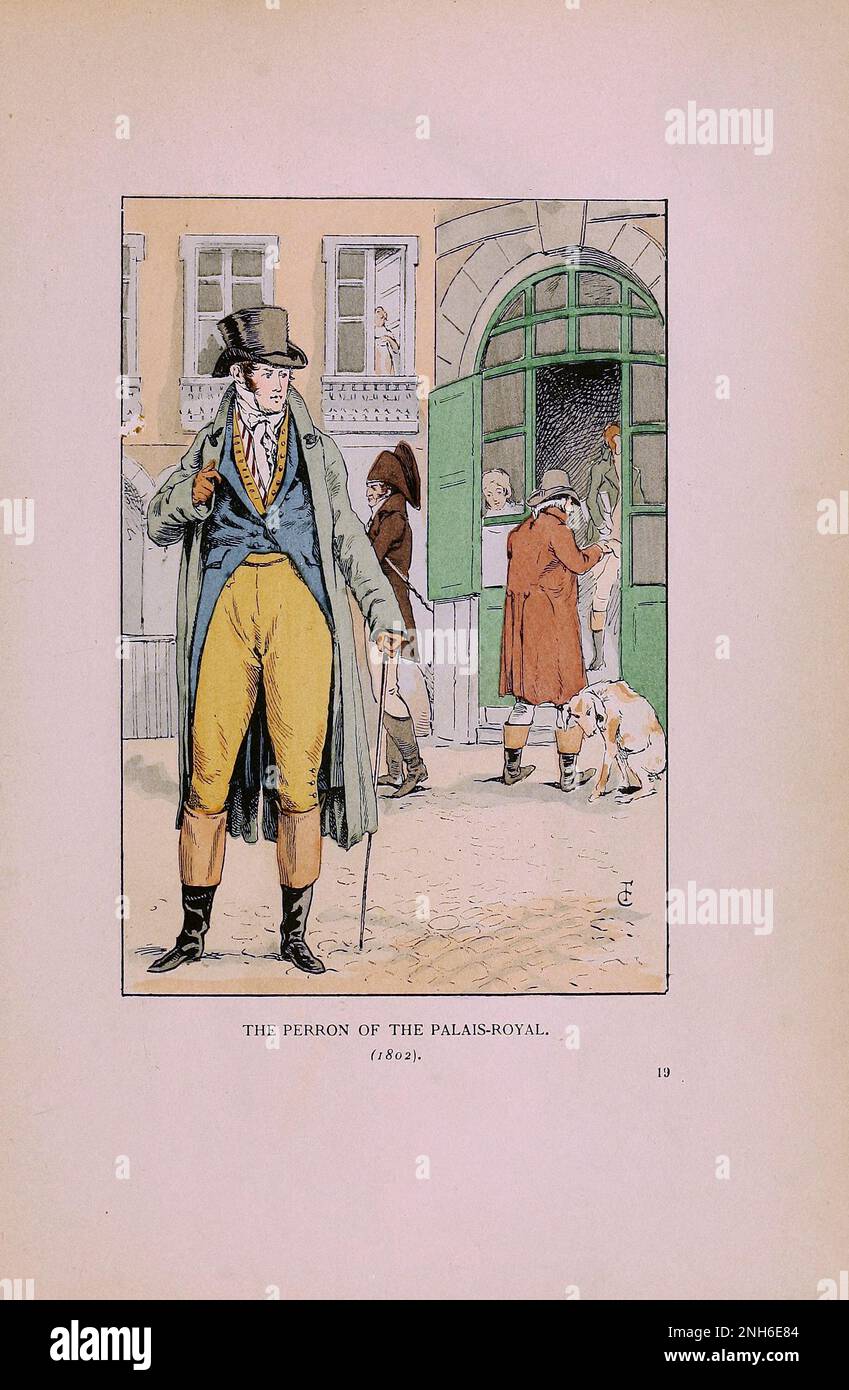 Vintage fashion in Paris. The Perron of the Palais Royal (1802). The ...