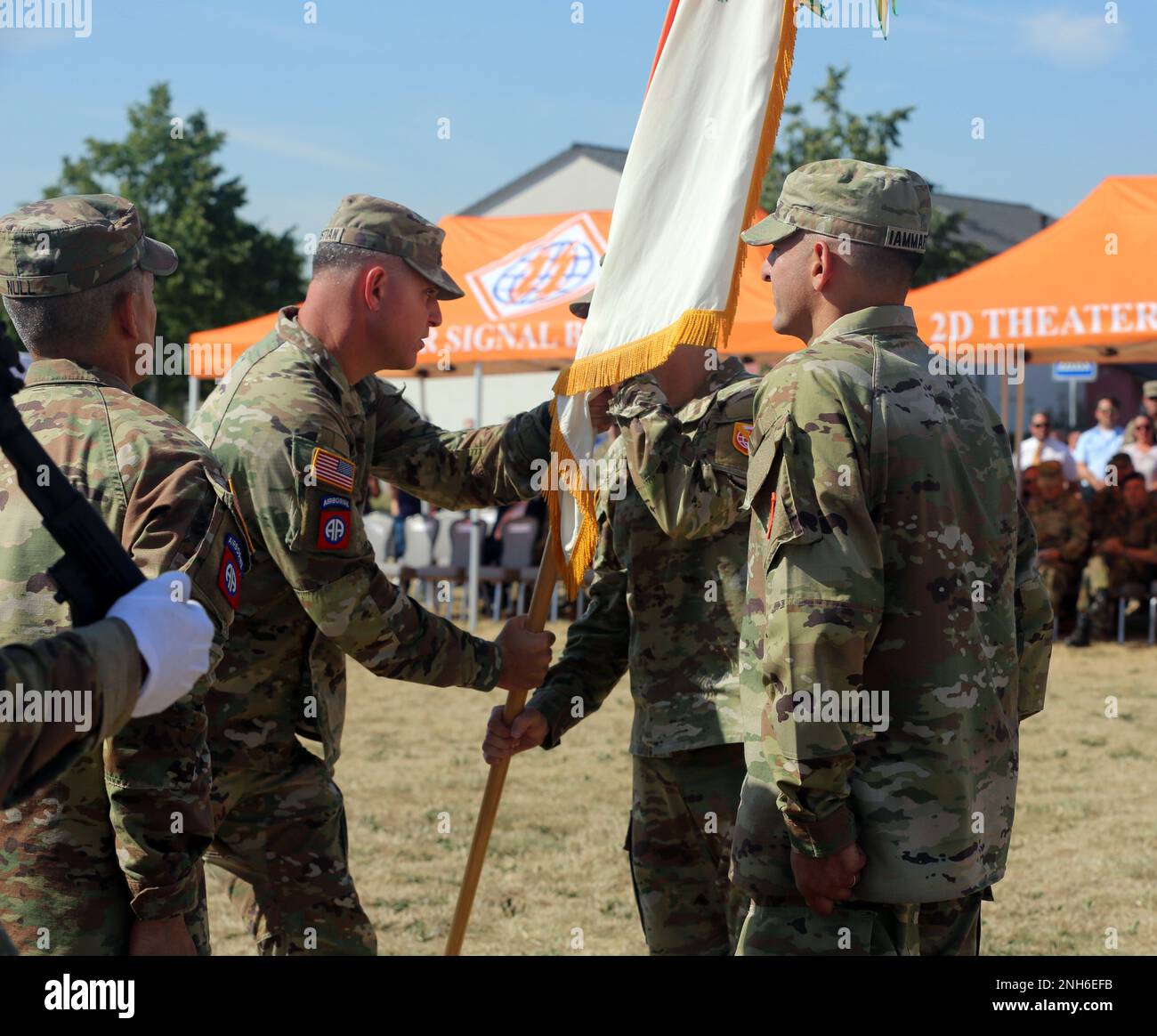U.S. Army Col. Michael R. Kaloostian, (left), relinquishes command of the 2d Theater Signal ...