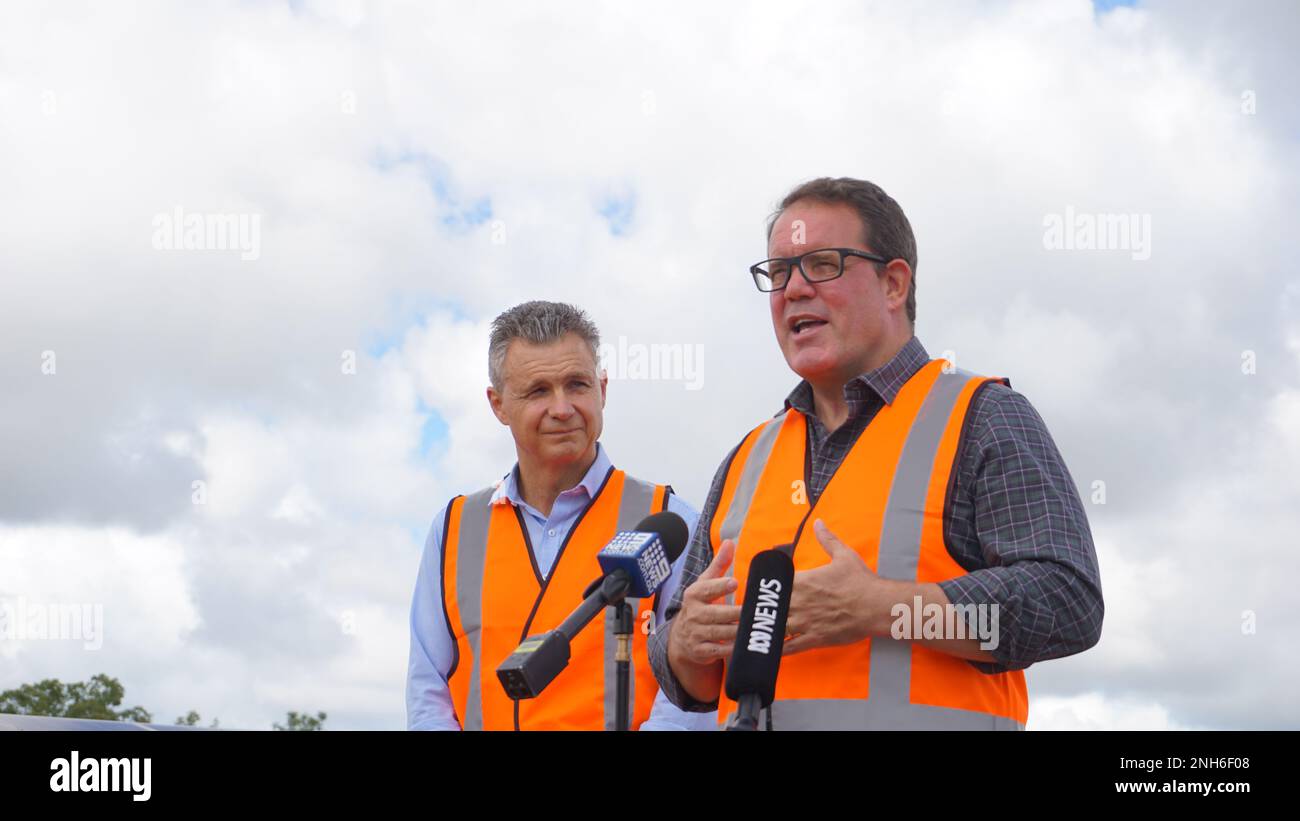 Matt Thistlethwaite and Luke Gosling at one of 10 newly announced solar ...