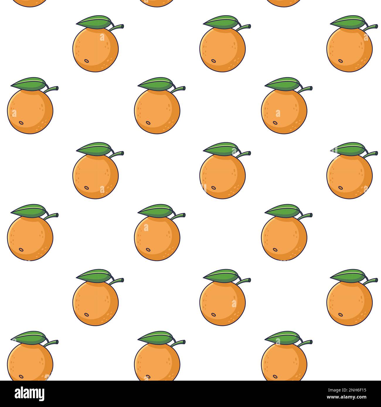 Cute Orange seamless pattern in doodle style. Vector hand drawn cartoon ...