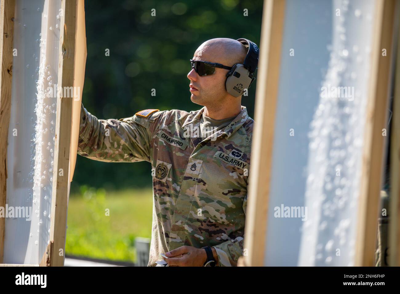 Army Reserve Staff Sgt. Devin Crawford, 108th Training Command, marks ...