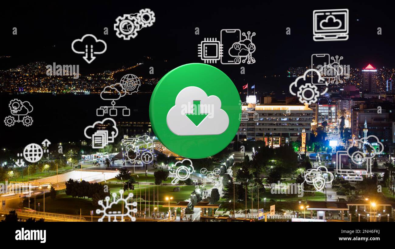 Cloud Computing diagram Network Data Storage Technology Service Stock ...