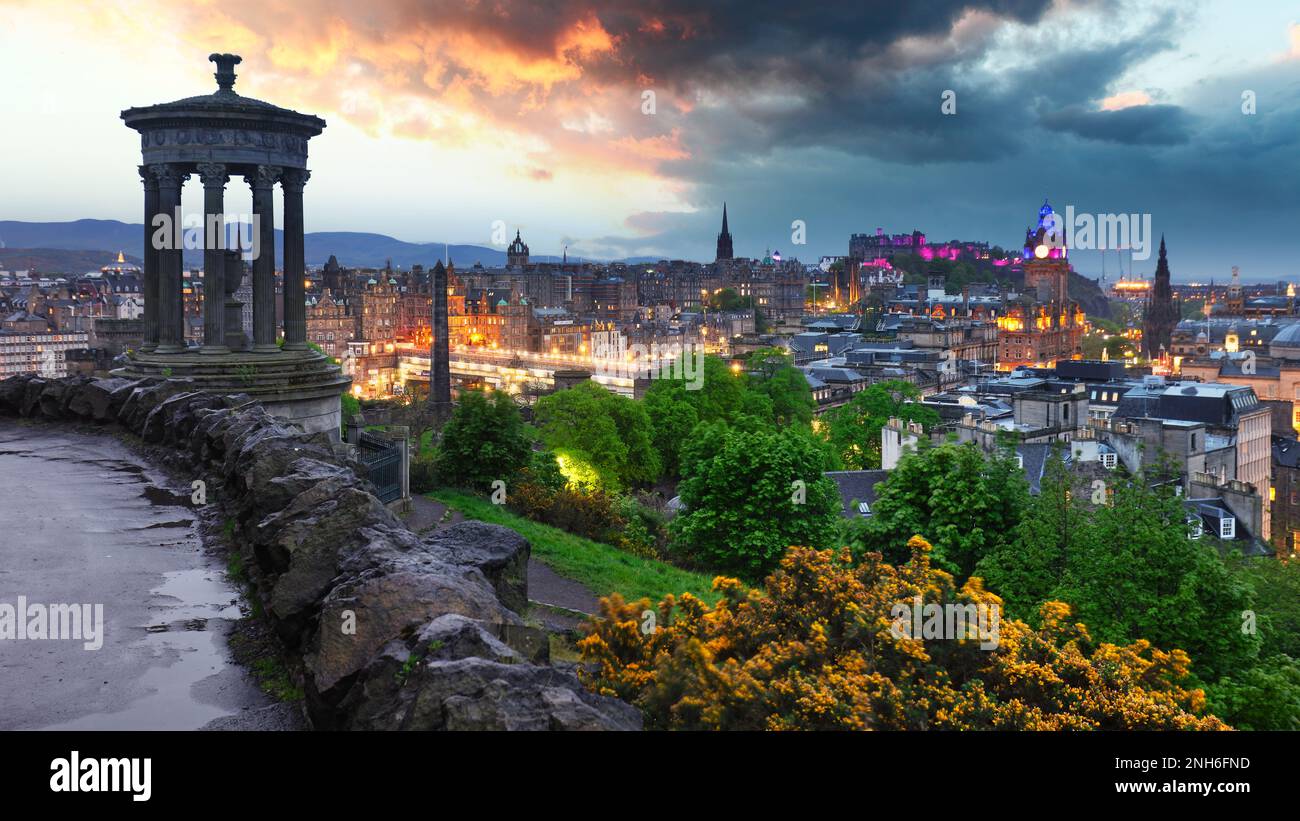 Aerial view from Calton Hill, Edinburgh, Great Britain Stock Photo - Alamy