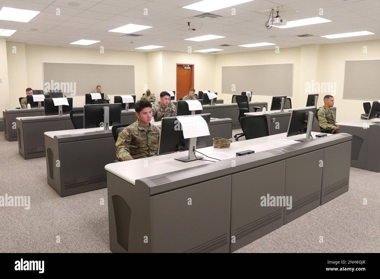 Soldiers assigned to 35th Air Defense Artillery Brigade take a general ...