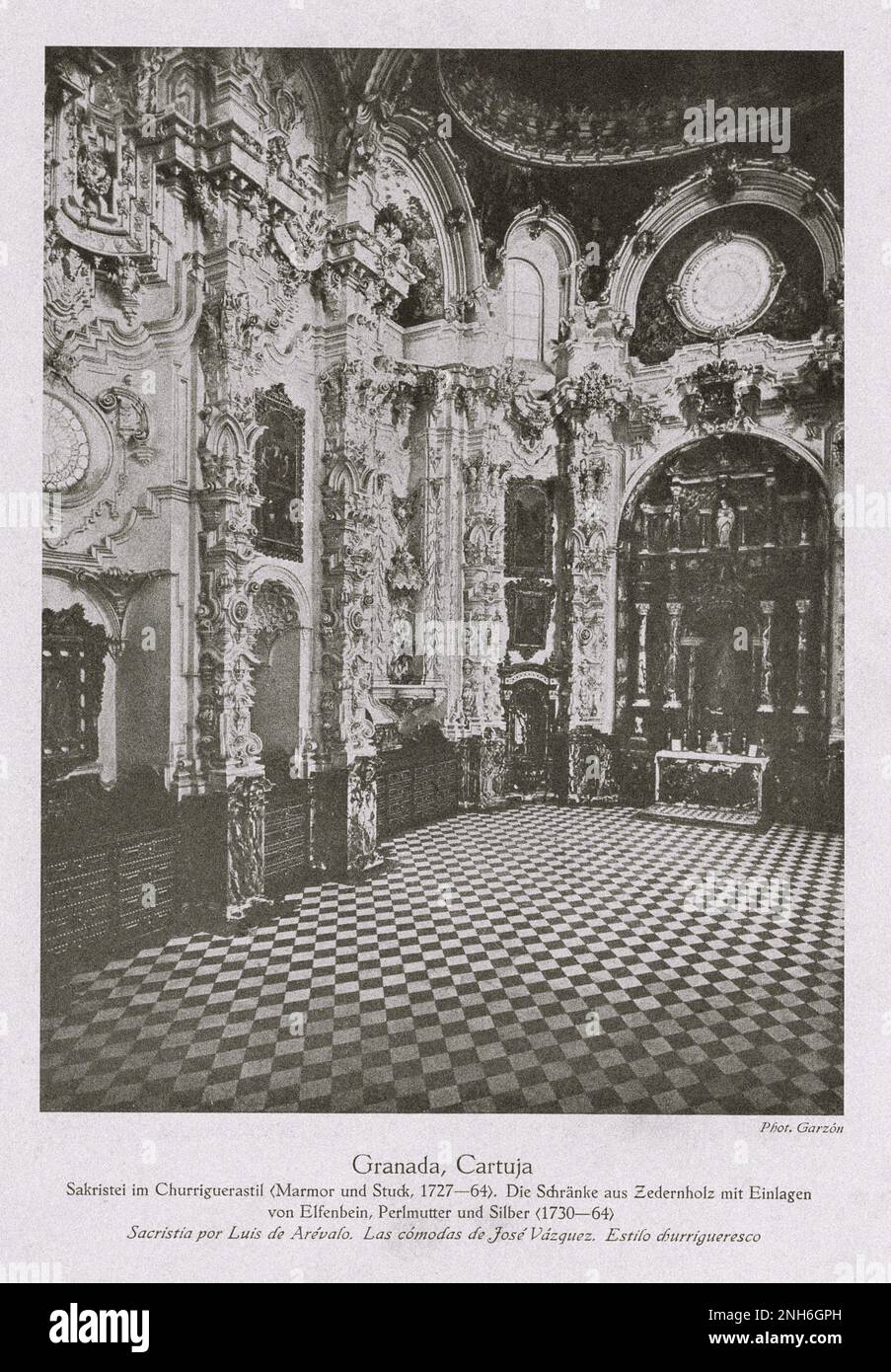 Architecture of Old Spain. Vintage photo of Granada Charterhouse ...