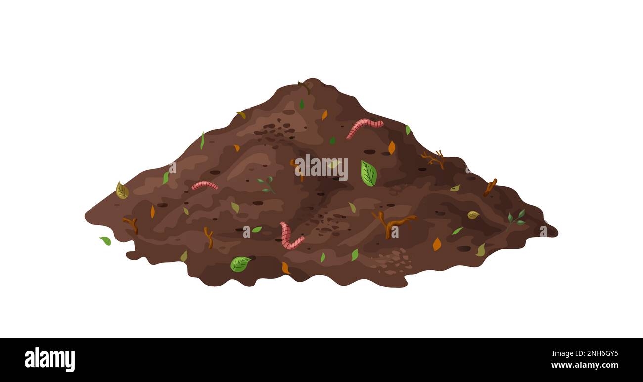 Organic soil heap for compost, garden recycling natural garbage. Earth ...