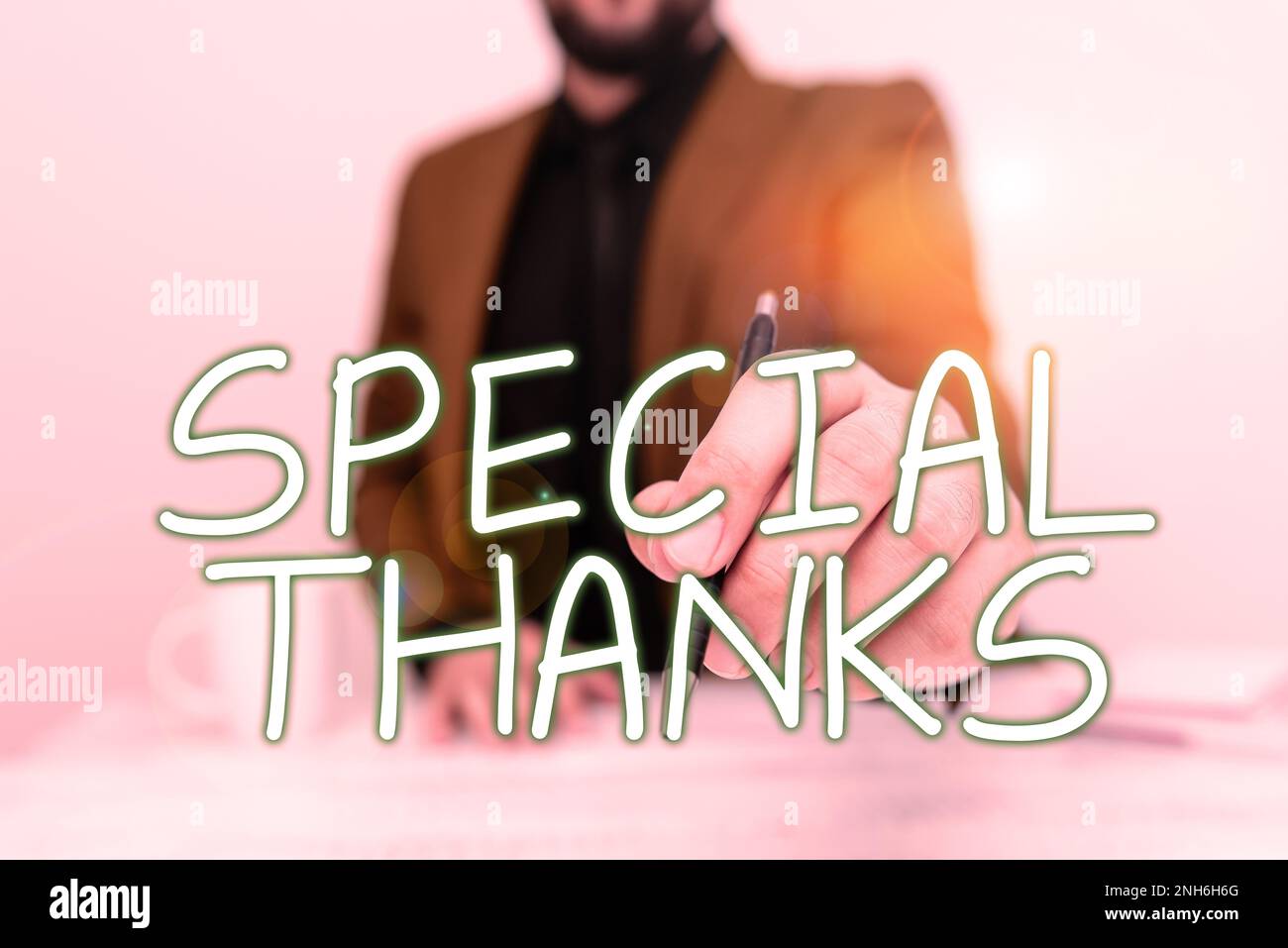 Writing displaying text Special Thanks. Business idea expression of appreciation or gratitude or ...