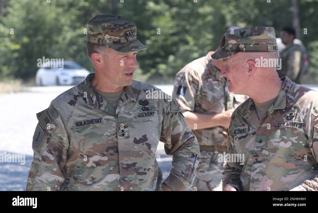 U.S. Army V Corps Commanding General Lt. Gen. John S. Kolasheski speaks ...
