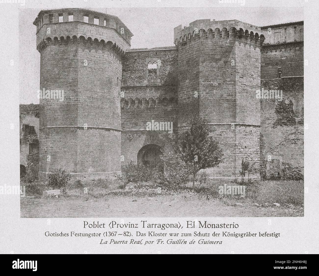 Architecture of Old Spain. Poblet, abbey, province Tarragona, Spain ...