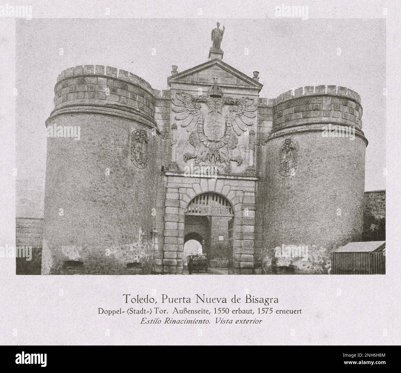 Architecture of Old Spain. Vintage photo of Puerta Nueva de Bisagra ...