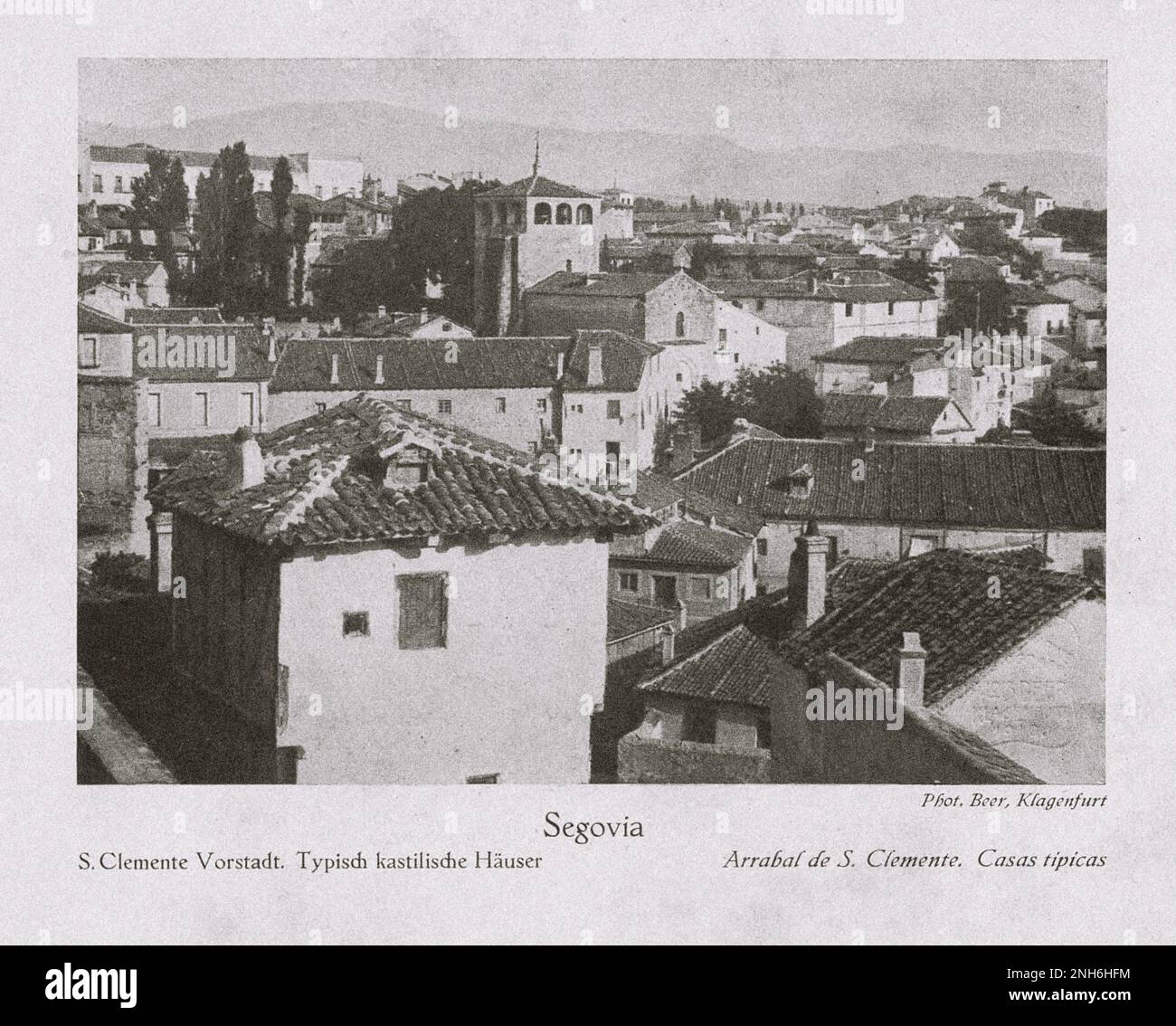 Architecture of Old Spain. Vintage photo of Segovia. Castile and León ...