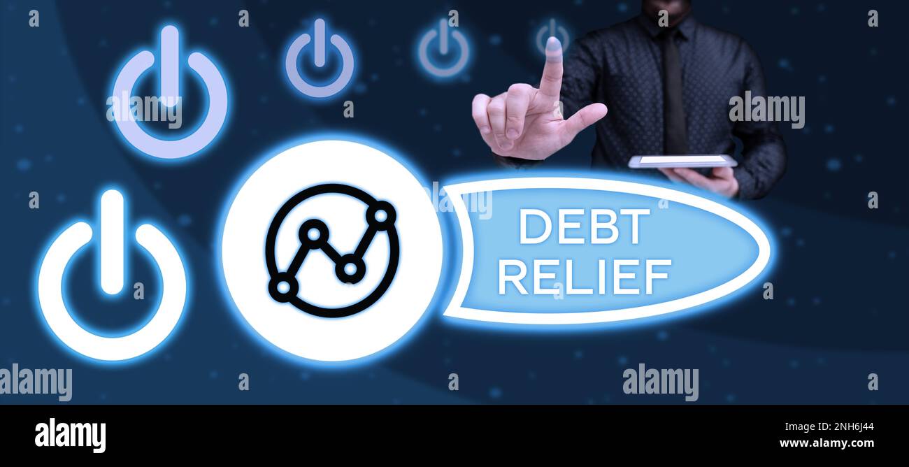 Sign displaying Debt Relief. Internet Concept partial or total ...