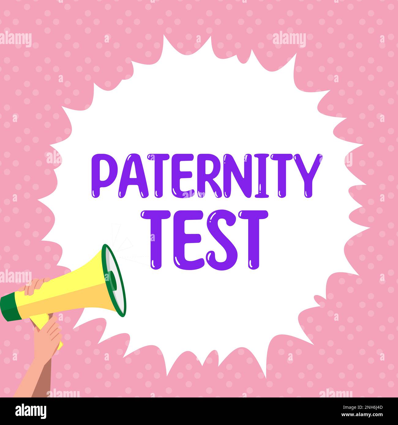 Text caption presenting Paternity Test. Word Written on a test of DNA ...