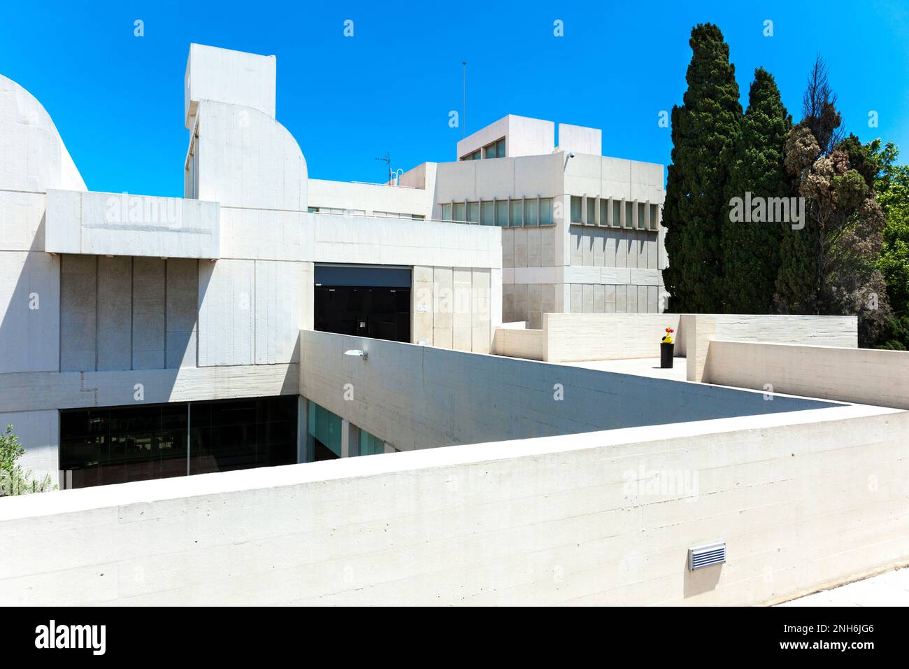 Joan Miró Foundation building on the Montjuic hill in Barcelona, Spain ...