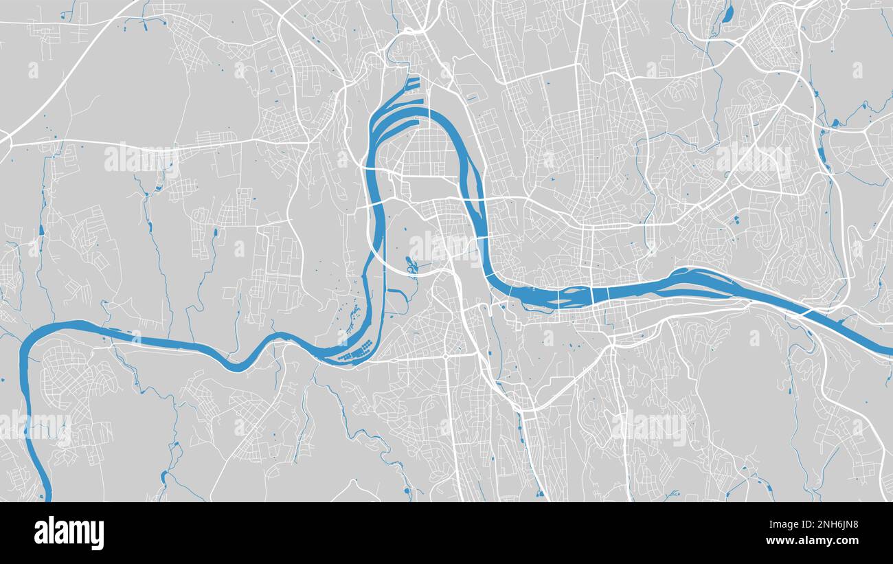 Vltava river map, Prague city, Czech Republic. Watercourse, water flow ...