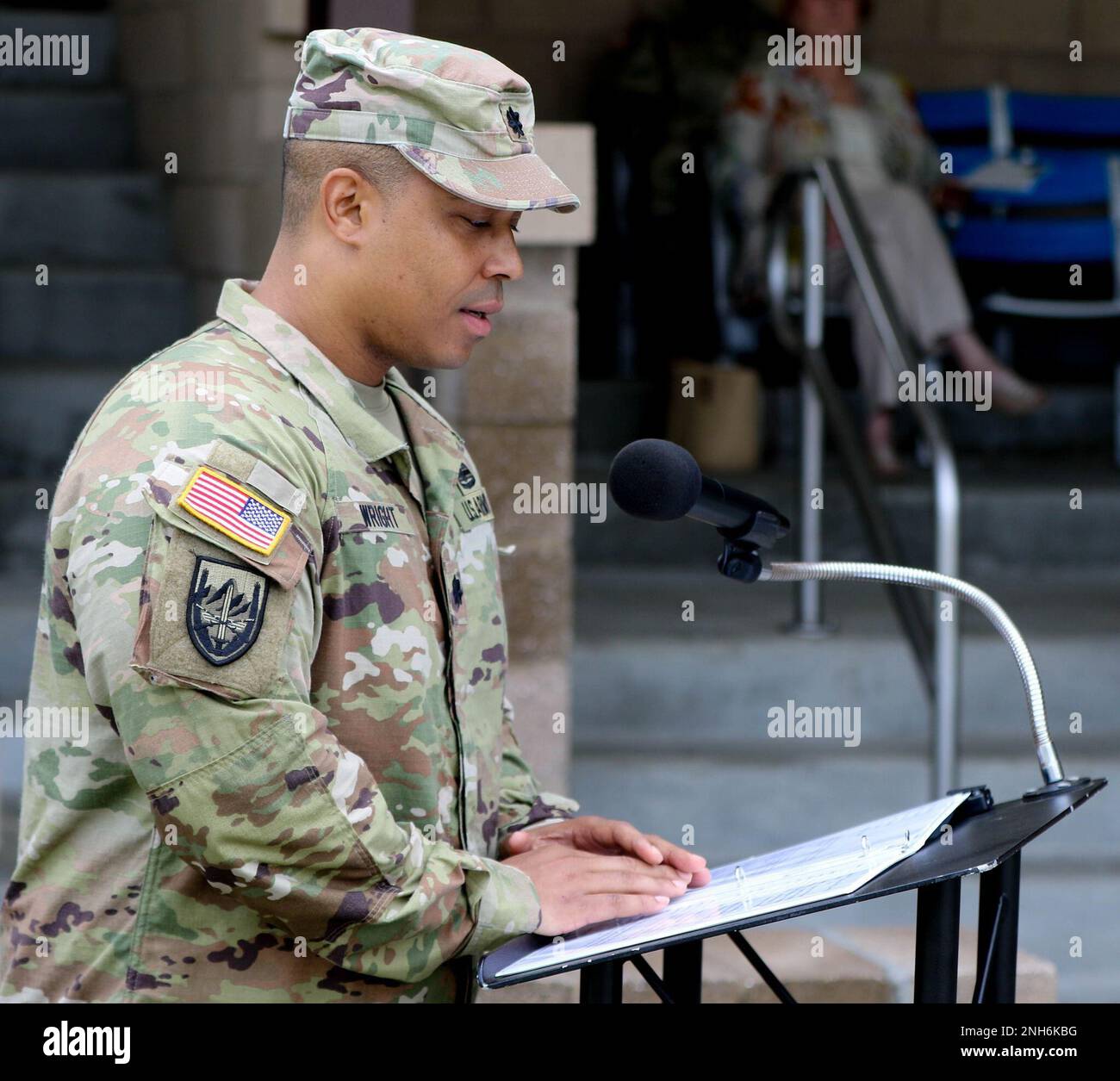 Lt. Col. Jody Wright thanks attendees for their support of the Fort ...