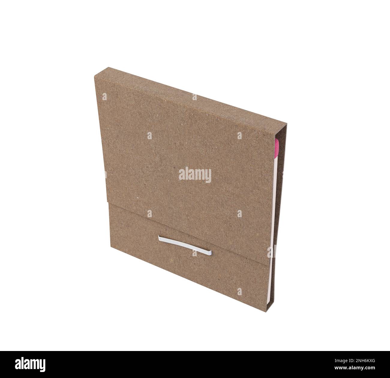 A closed book of matches made with wood with pink tips in a generic ...