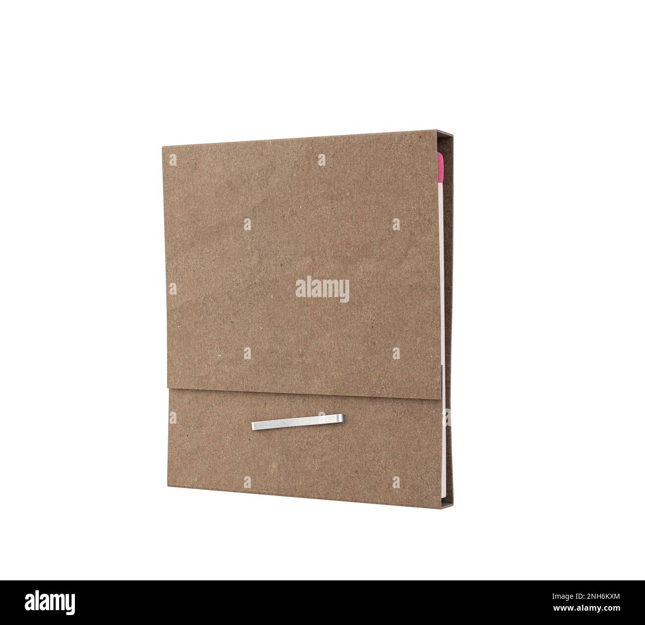 A closed book of matches made with wood with pink tips in a generic ...