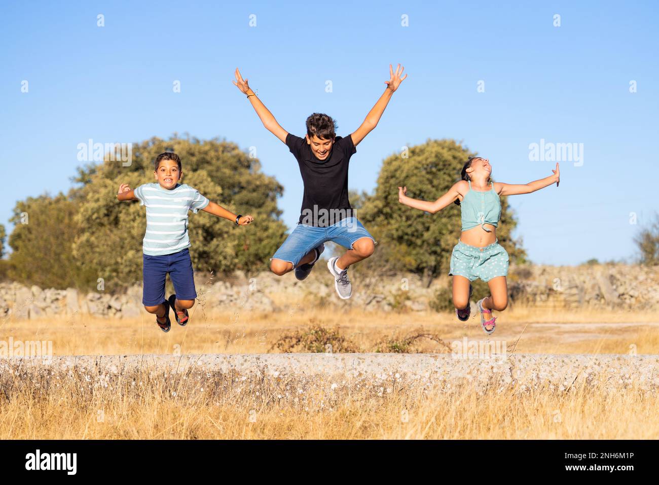 Funny kid girl jumping on hi-res stock photography and images - Alamy
