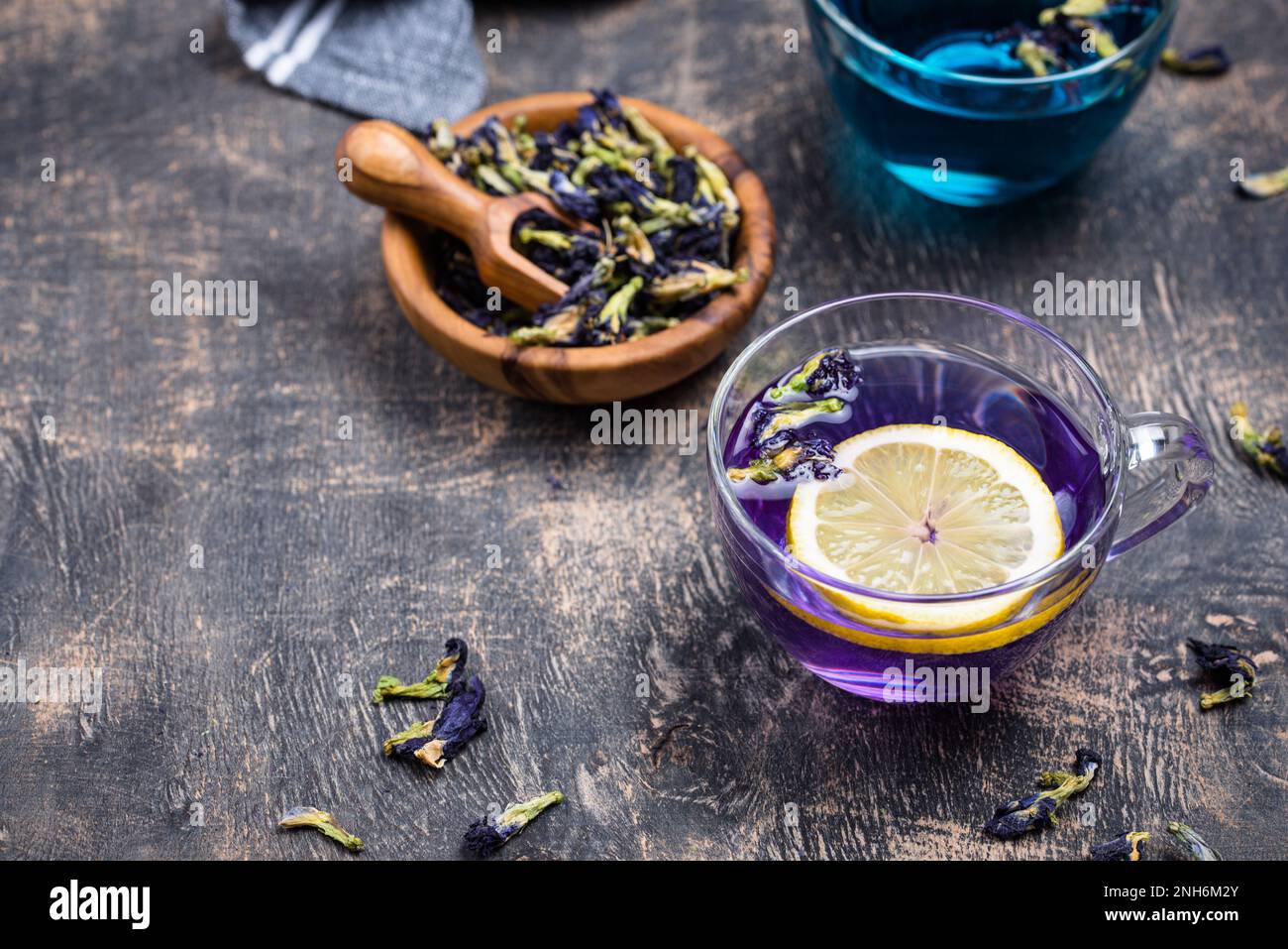 Blue and purple tea Butterfly pea Stock Photo - Alamy