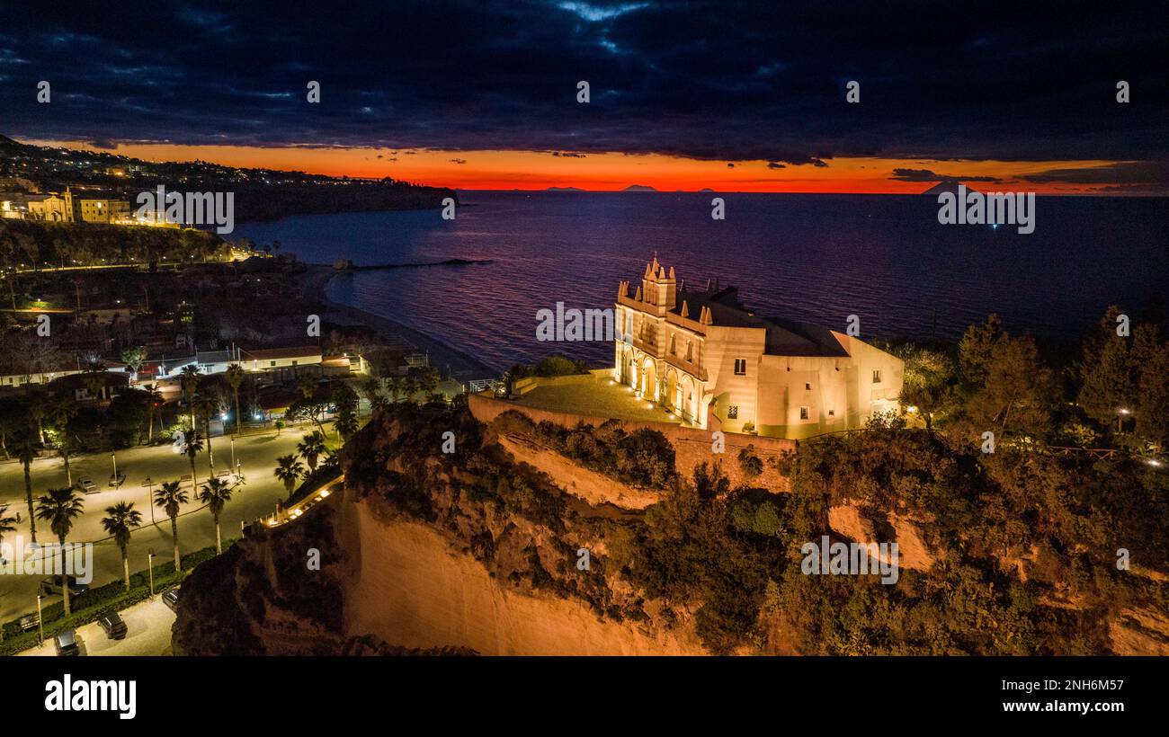 Sunset above Tropea Stock Photo - Alamy