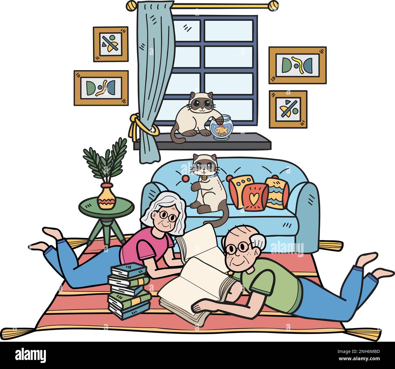Granny reading a story hi-res stock photography and images - Alamy
