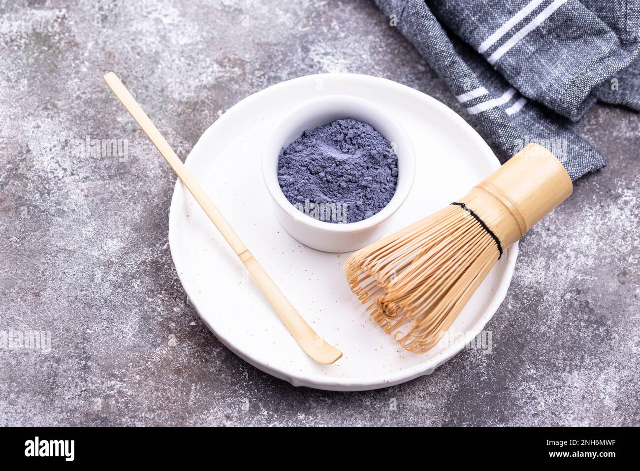 Blue matcha powder from Butterfly pea Stock Photo - Alamy