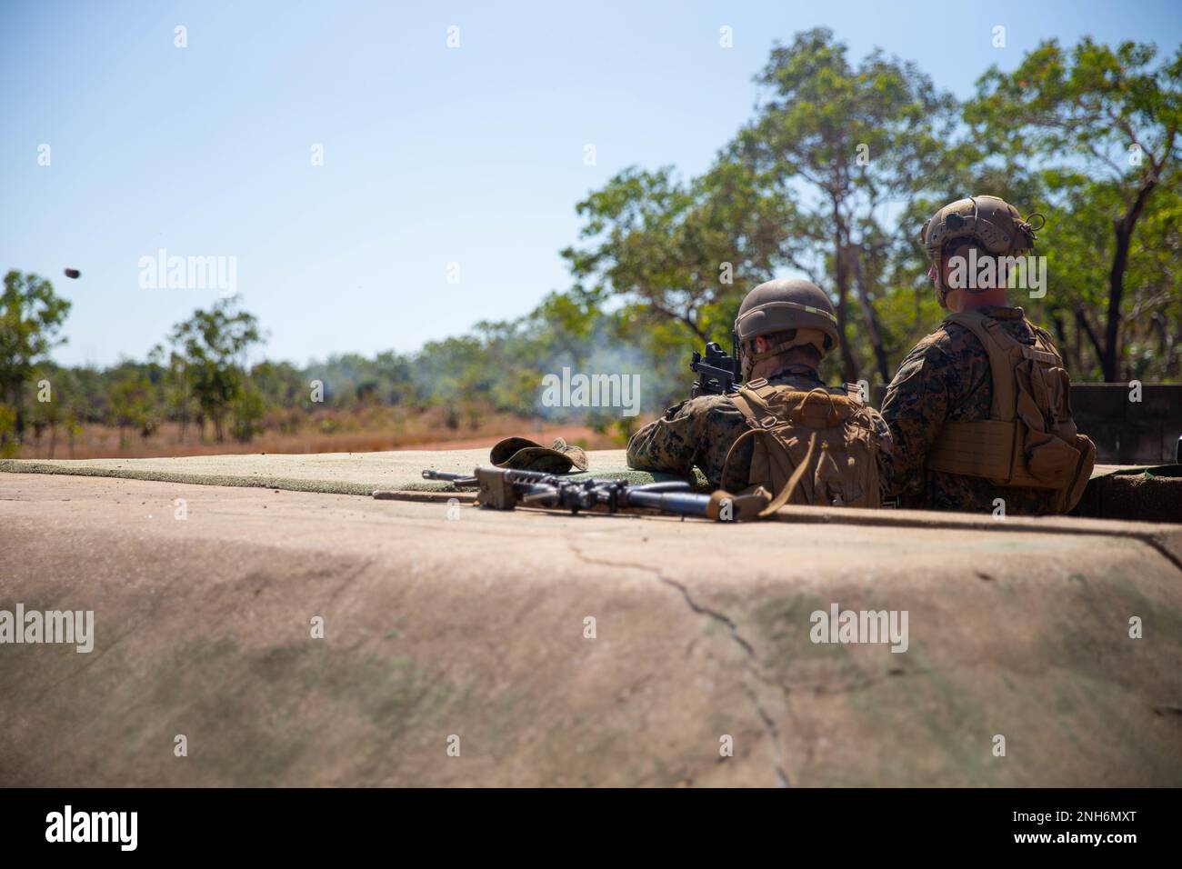 U.S. Marine Corps Staff Sgt. Aaron Graham, right, a platoon sergeant ...