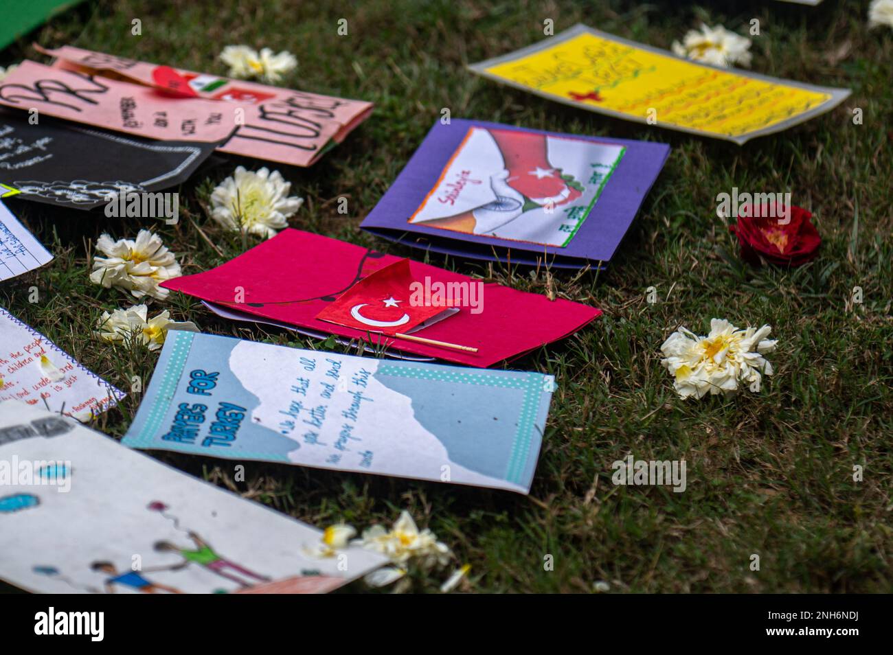 New Delhi, Delhi, India. 21st Feb, 2023. Cards with messages of ...