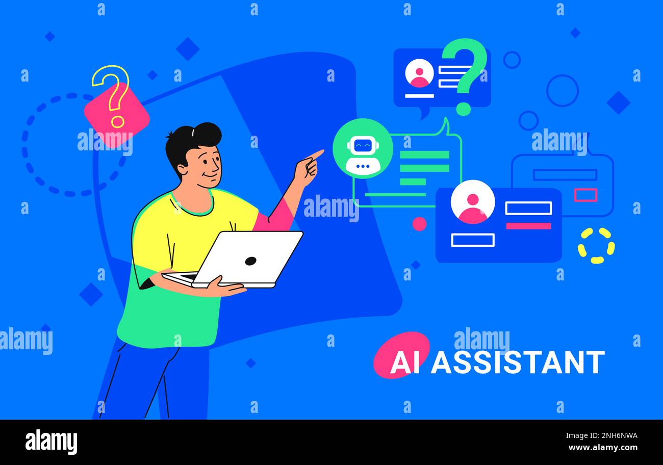 Chatbot ai assistant, online support and conversation Stock Vector ...