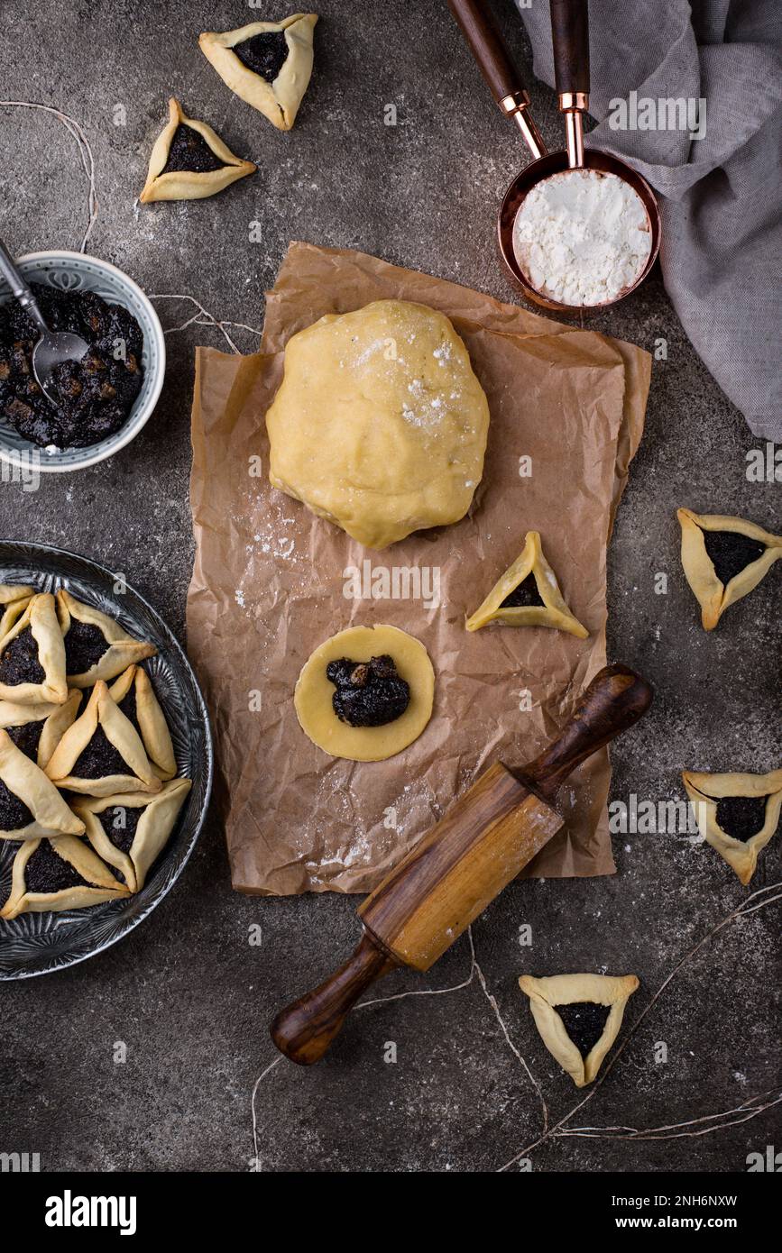 Traditional Jewish Purim cookies Hamantaschen Stock Photo - Alamy