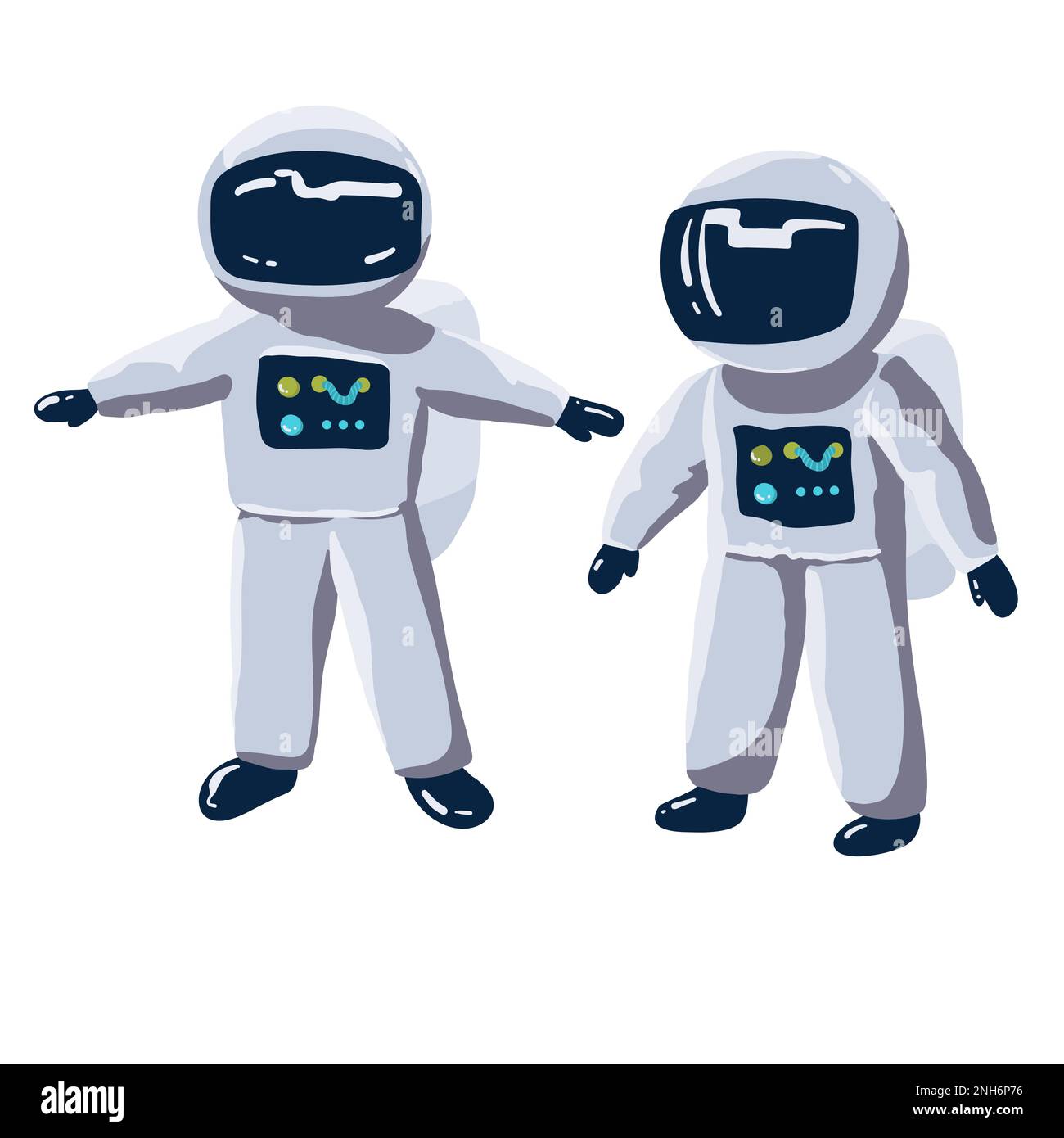 Astronauts Talking Cartoon Vector Icon Illustration. Science Technology ...
