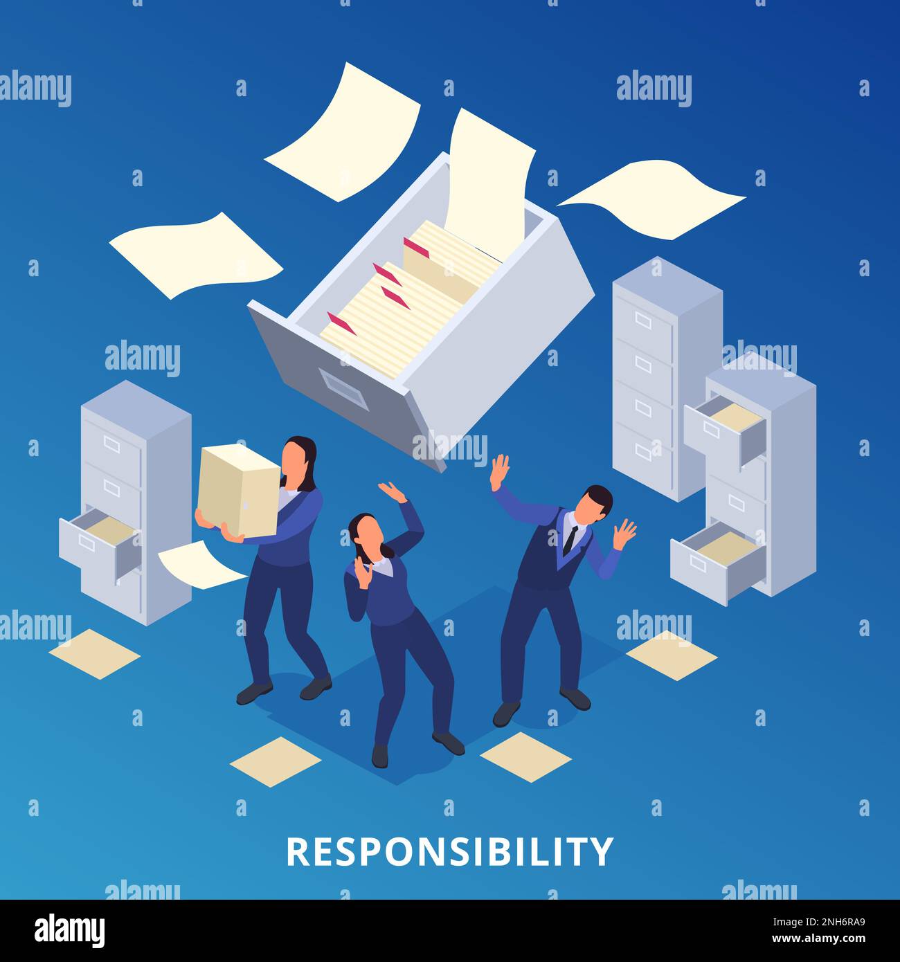Corporate culture isometric concept with business people and ...