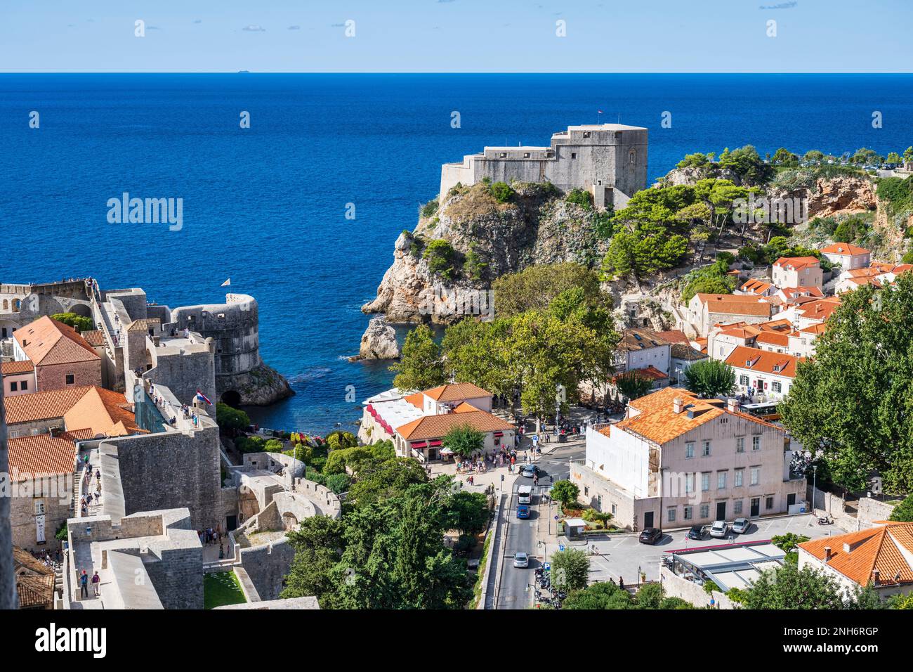 Lovrijenac Fortress, with Fort Bokar on left, from Minčeta Tower, part ...