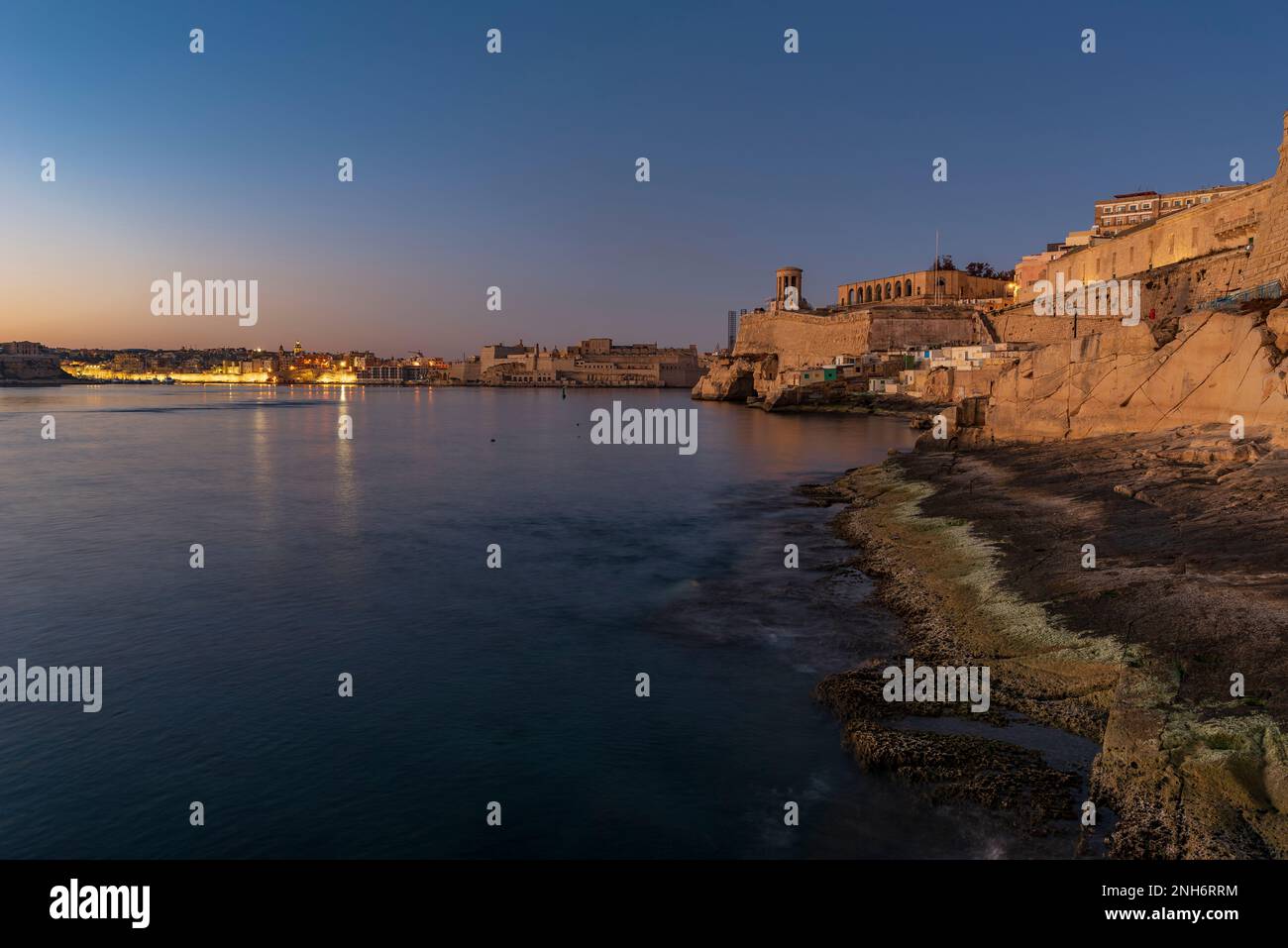 City of Valletta seen from the ramparts at first morning lights, Malta ...