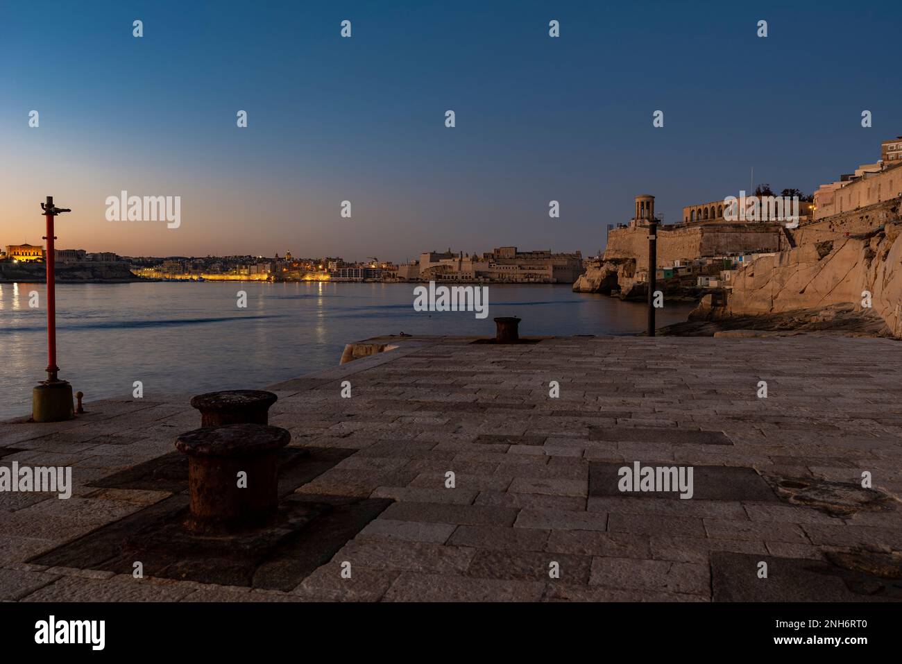 City of Valletta seen from the ramparts at first morning lights, Malta ...