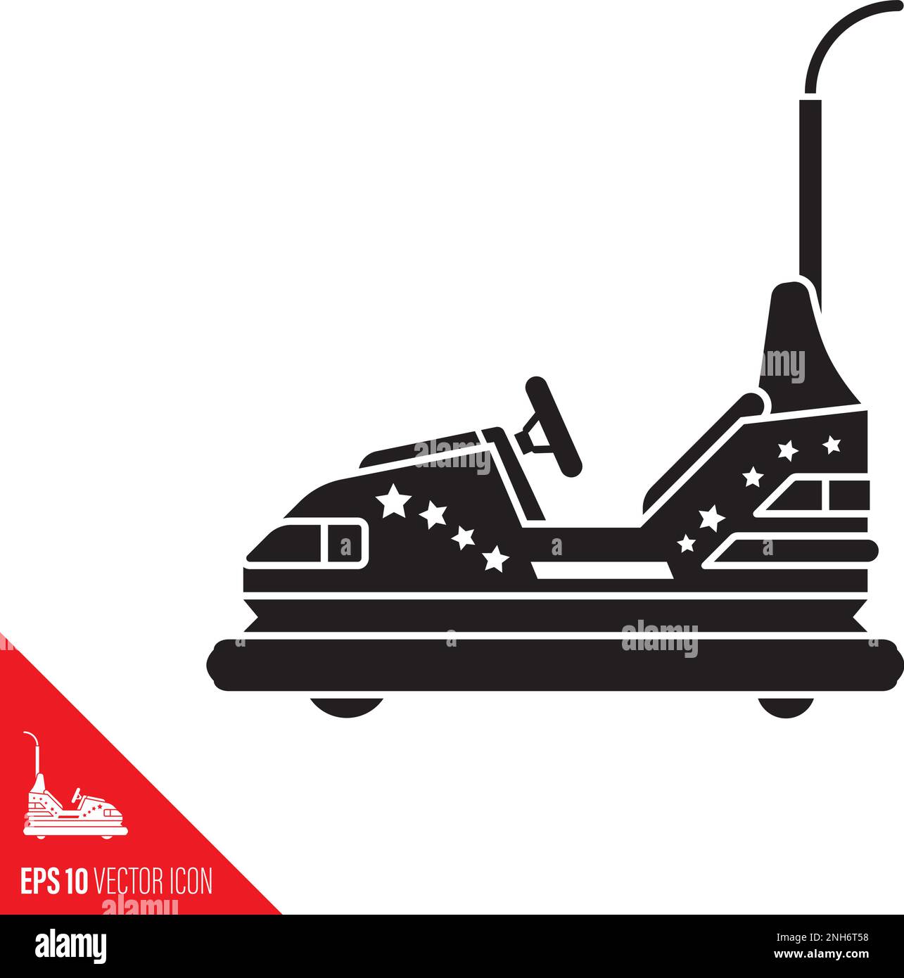 Bumper car vector glyph icon. Entertainment park venue symbol Stock ...