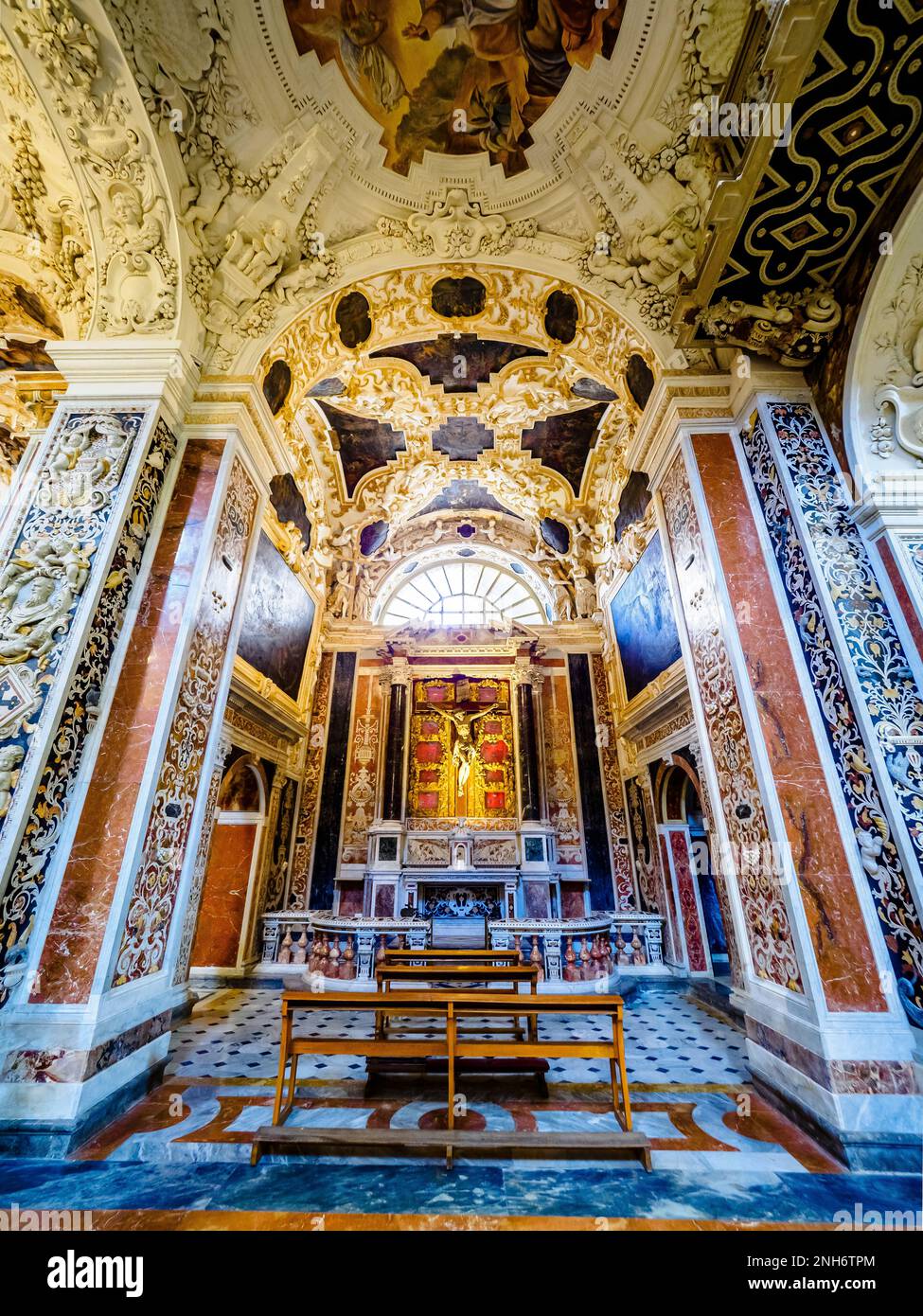 Chapel of the Most Holy Crucifix in the baroque style church of Jesus (chiesa del Gesu' ) called ...